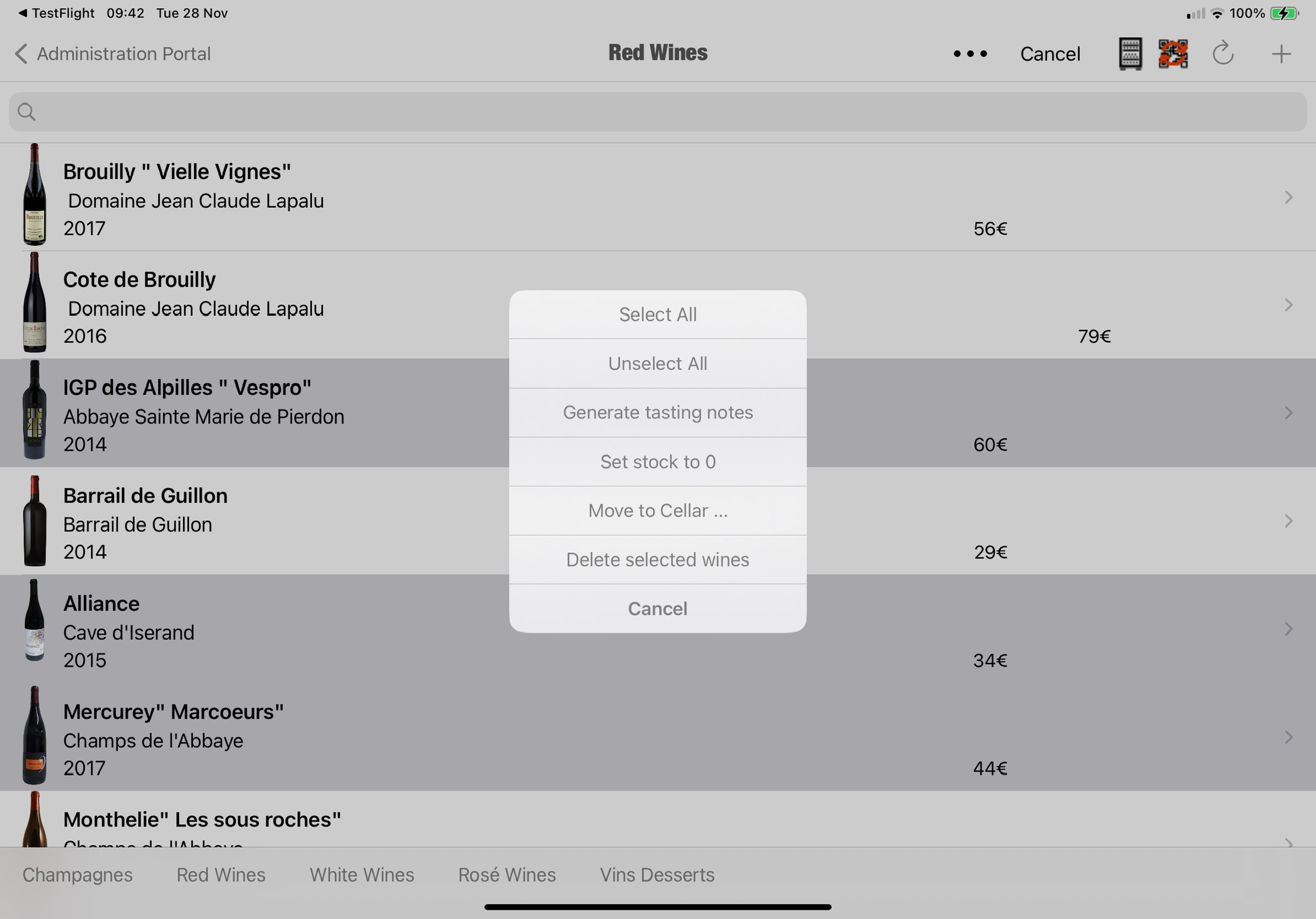 Introducing Multi-Select Wines Feature for Wine Management - COENA